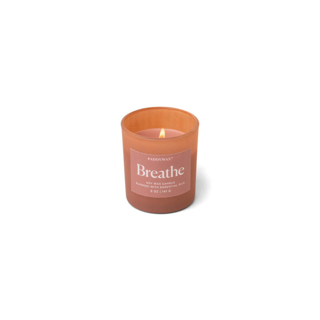 Svece Wellness Glass Candle, Red – Breathe, 141g | Manilla